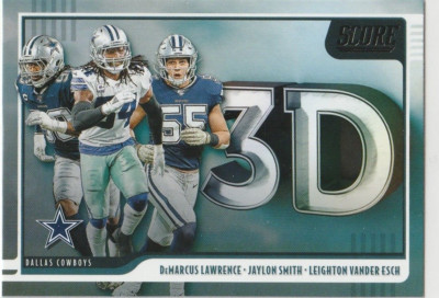 2020 Score 3D #7 DeMarcus Lawrence/Jaylon Smith/Leighton Vander Esch ...