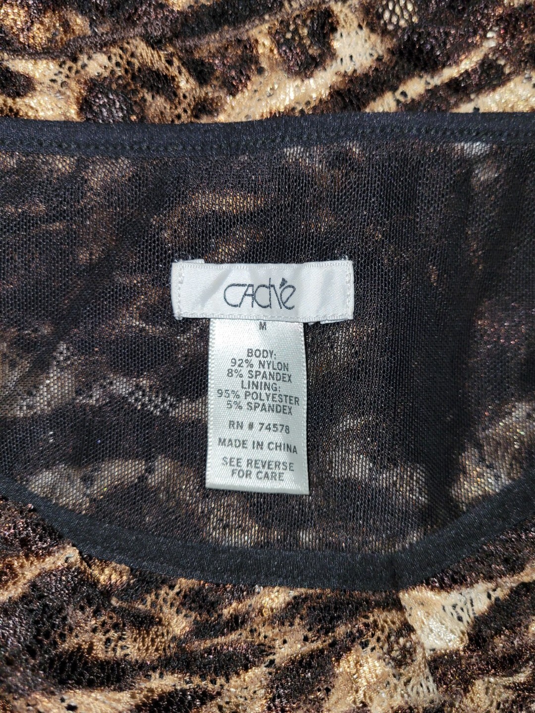 Cache Retro Vintage Medium Leopard Print Tiered Lace … - Gem