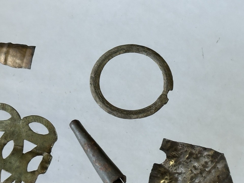 1700's SILVER FUR TRADE ERA LOT - BROOCH GORGET PIN RING BEAD ~ NICE ...