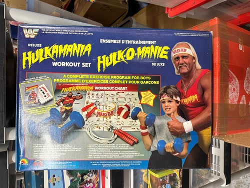 Vintage 1985 Deluxe HULKAMANIA LJN Workout Set WWF Hulk Hogan Factory ...