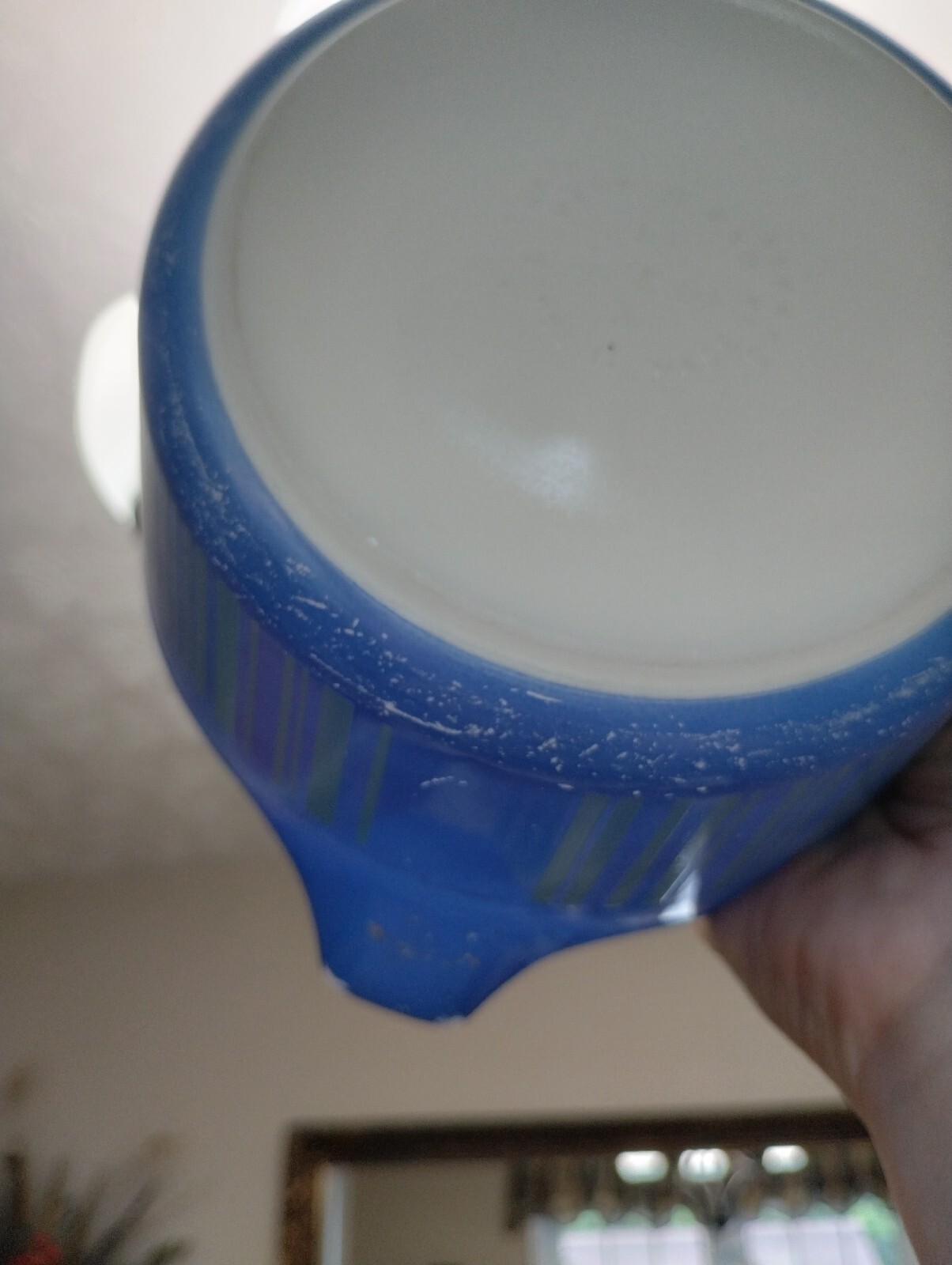 Pyrex Barcode Blue Stripe 473 NO Lid Signs Of Wear Constitant With Age ...