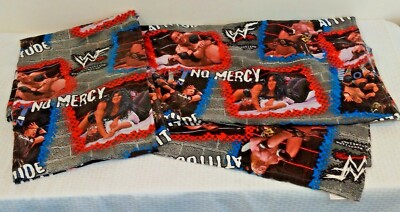 2 Vintage 2000 WWF No Mercy Twin Sheet Pair WWE Curtains Chyna Rock ...