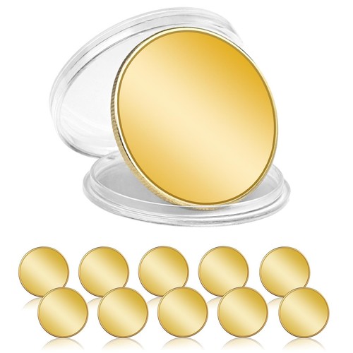 10 Pcs Blank Challenge Coin, Engraving Blanks Coins,Solid Brass Plated ...