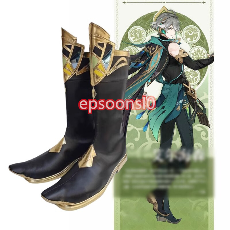 Game Genshin Impact Alhaitham Cosplay Shoes Halloween Party Prince PU ...