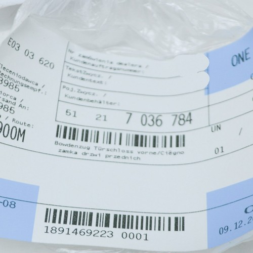 BMW Z4 E85 Front Door Lock Bowden Cable 51217036784 NEW GENUINE | eBay