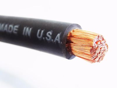 5' #1 AWG EXCELENE WELDING/BATTERY CABLE BLACK 600V COPPER USA MADE ...