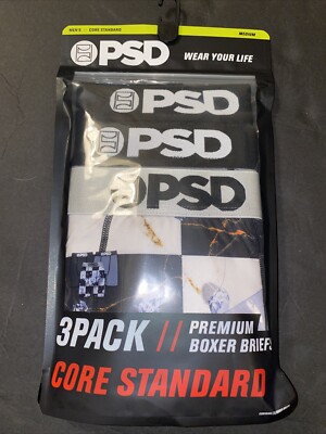 PSD Core Standard Premium Boxer Briefs Check Money 3 Pack Size Medium | eBay