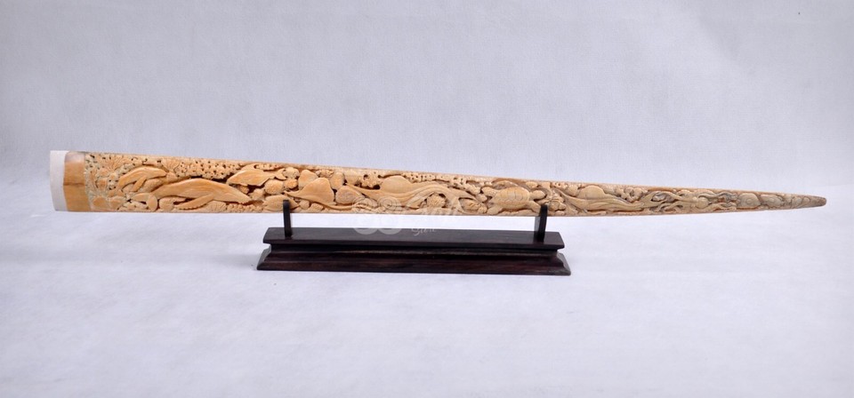 Swordfish Bill Real Marlin Bone Carved Nautical Sea 30'' Antique ...