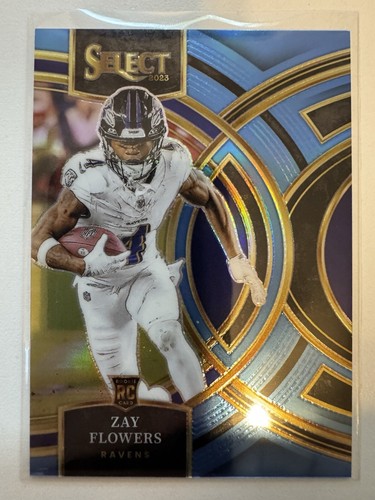 2023 Panini Select Zay Flowers RC Blue premier level Prizm /99 | eBay