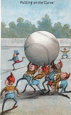 Marshall & Ball Clothiers Victorian Trade Card--Baseball Theme-"Putting ...