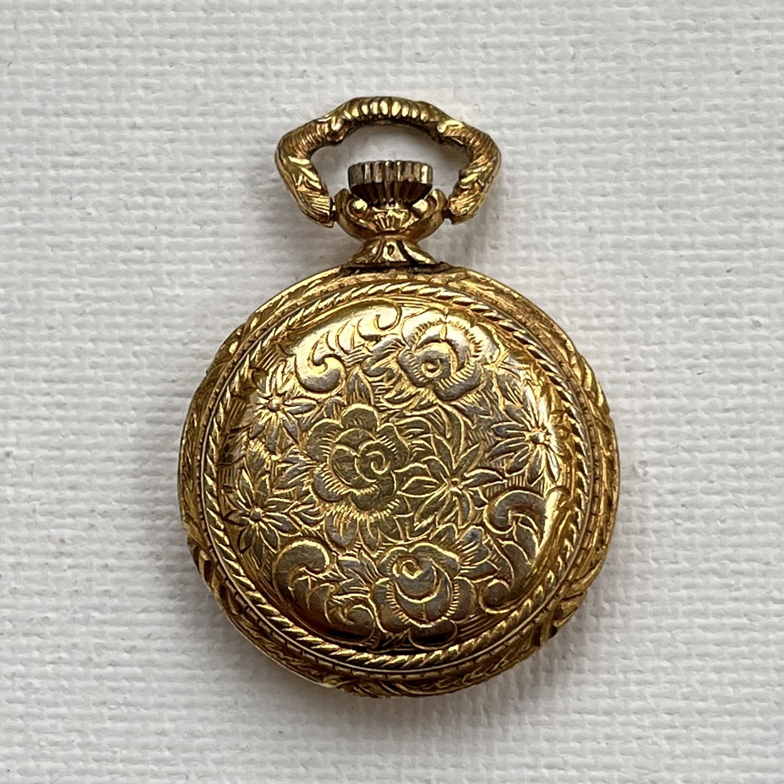 Vintage Sheffield Gold Tone Pocket Watch Pendant -Swiss Made - Manual ...