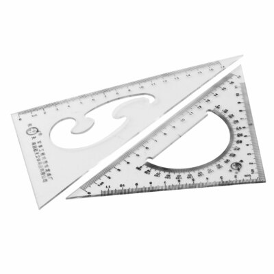 Plastic Draft Drawing Right Angle Triangle Ruler Combo Protractor 2 in ...