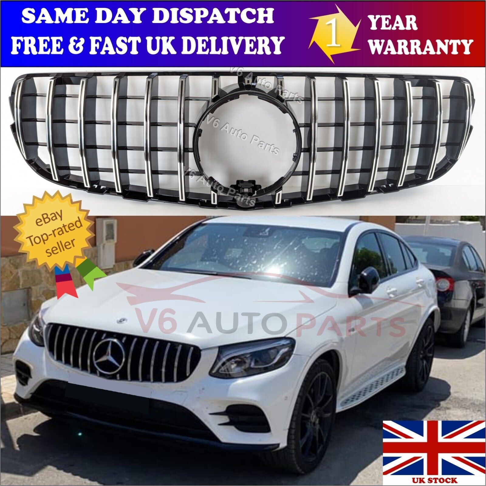 For Mercedes GLC-Class X253 Front Radiator Grille 2015-19 GLC220 220d ...