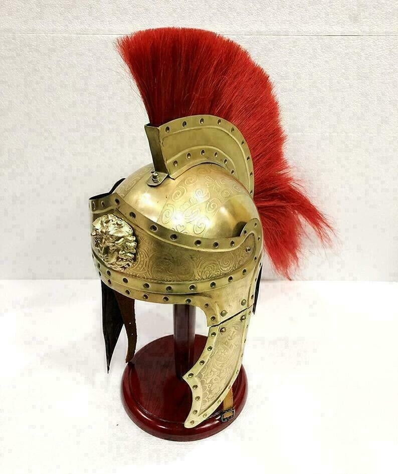 Medieval Roman Imperial Guard Praetorian Helmet With Red Plume Costume ...
