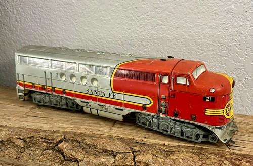 VTG MARX O Gauge Santa Fe Train Locomotive Diesel #21 Tin Toy 12”Dummy ...