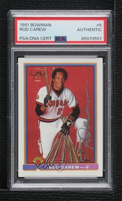 PSA/DNA 1991 Bowman Rod Carew #5 PSA/DNA Authentic Card & Auto HOF | eBay