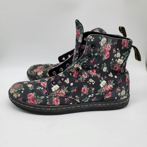 Women's Doc Dr Martens Hackney Rose Floral Canvas Boots US Size 9 EU 41 ...