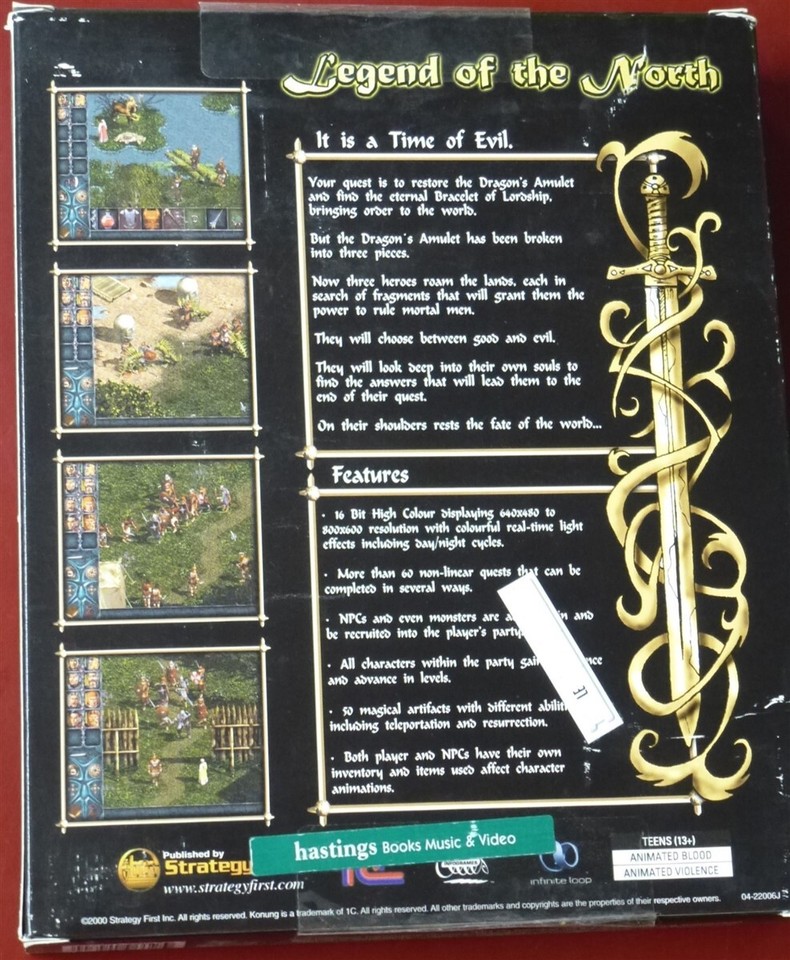 Video Game PC Legend of the North Konung 2001 NEW SEALED Big Box ...