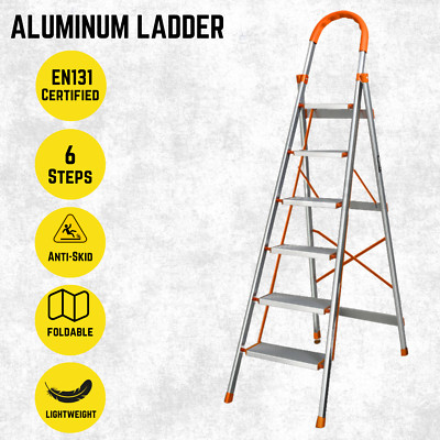Katashi 6 Step Ladder Aluminium Multi Purpose Folding Light Weight Platform | eBay Australia