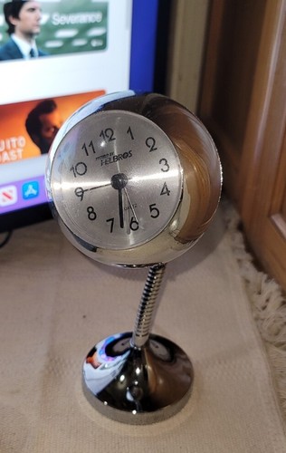 Vintage Helbros Orb Eyeball Chrome Goose Neck Alarm Clock MCM Mid ...