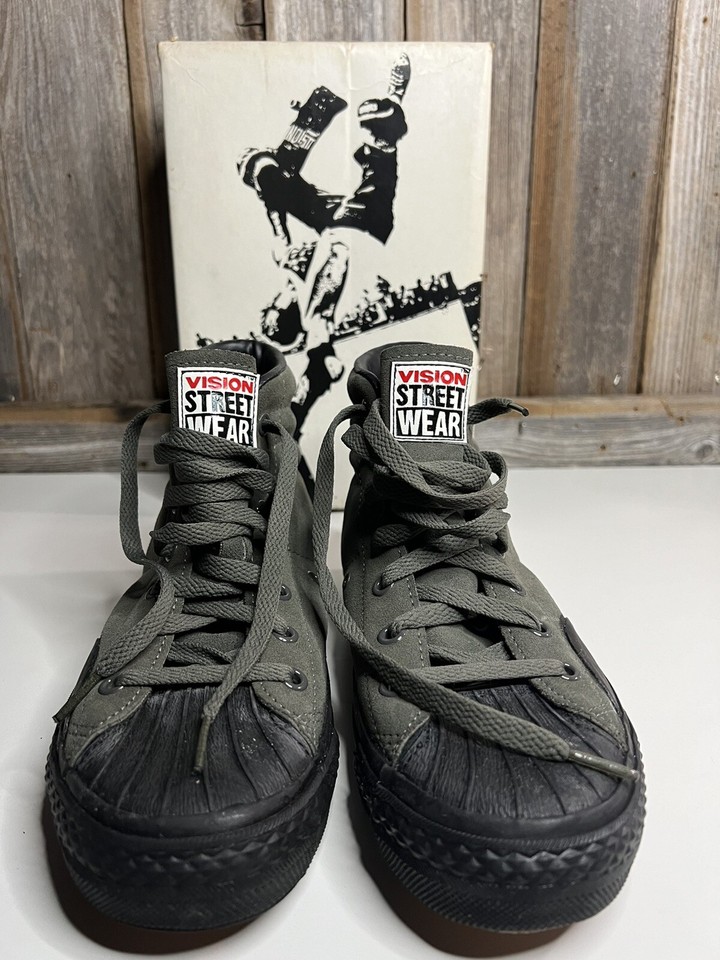 Vintage RARE Grey Vision Street Wear Skate HiTop Shoes Size 4 1/2 NOS ...