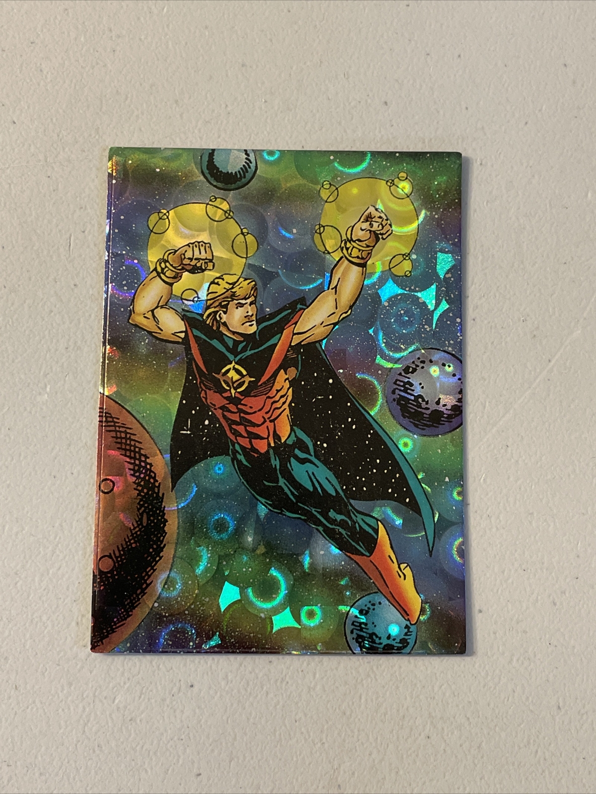 Marvel 1992 Comic Images Silver Surfer Prism Trading Card -- #59 Quasar ...
