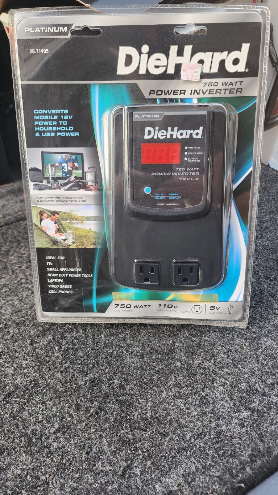 Diehard Platinum 750 Watt 110 Volt 5 Volt USB Power Inverter for sale ...