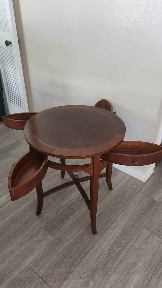 Vintage Bombay Company Wooden Console Accent Table With 4 Pivoting ...