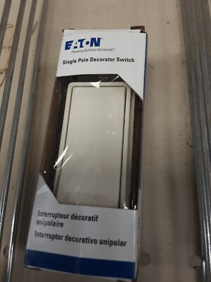 Eaton Light Almond Decorator Rocker Light Switch 15A Single Pole 120 ...