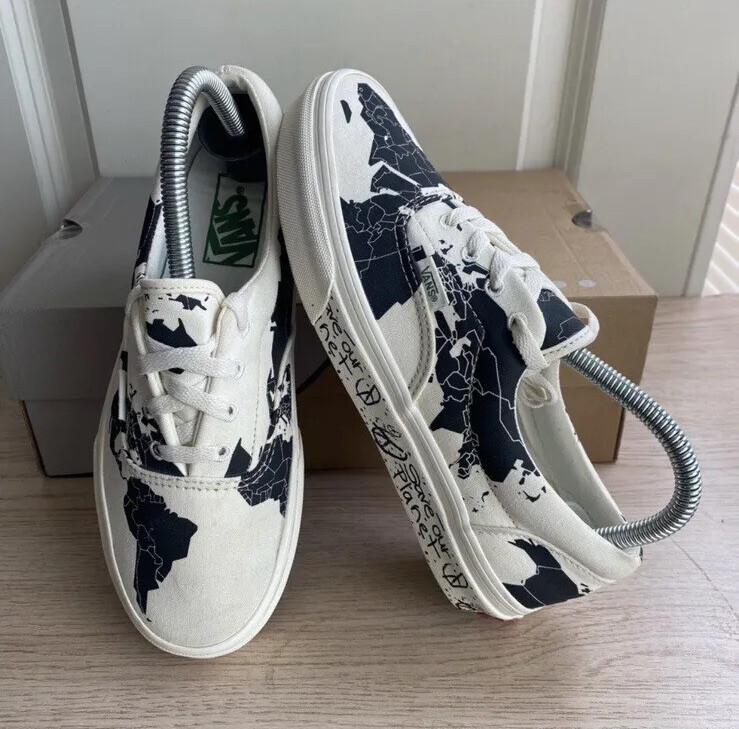 VANS Era x Save Our Planet White Black Map Sneakers -… - Gem