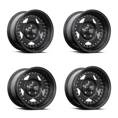 Set 4 15" Center Line Convo Pro 2.0 Black Center & Black Lip 15x8 5x4.5 ...