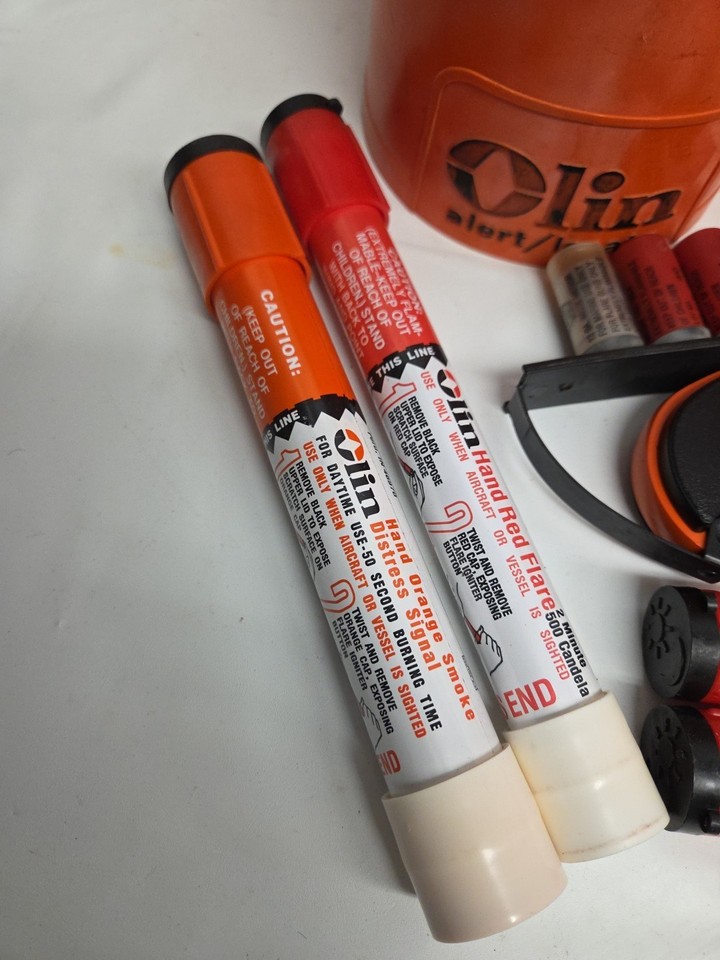 Vintage Olin Alert / Locate Marine Signal Kit Canister Complete | eBay