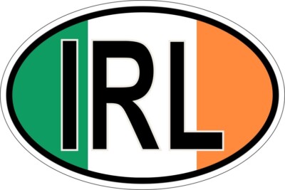 Sticker oval flag vinyl country code IRL ireland irish | eBay Australia