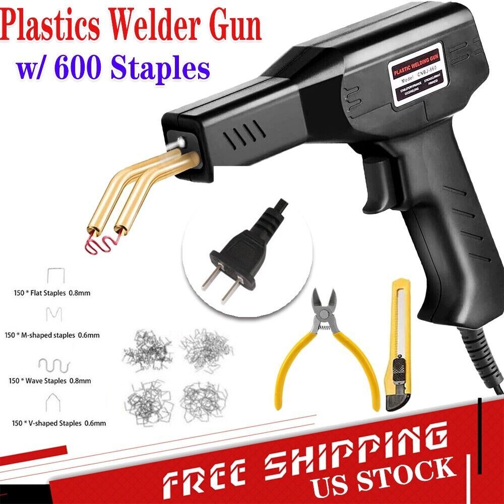 Hot Stapler Plastic Welder 600 Staples Welding Repair Kit Gun Car ...