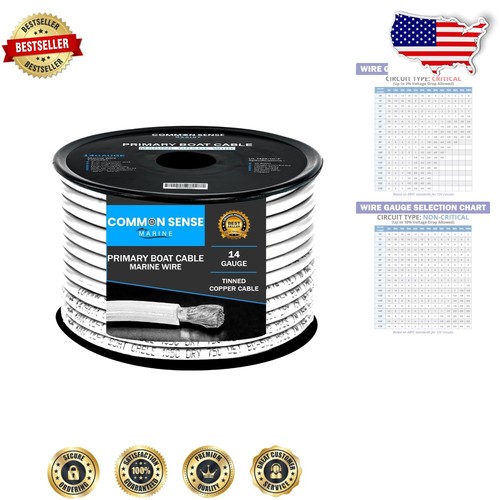 14 AWG 1426 Marine Grade Wiring - 60ft Copper Cable for Boats ...