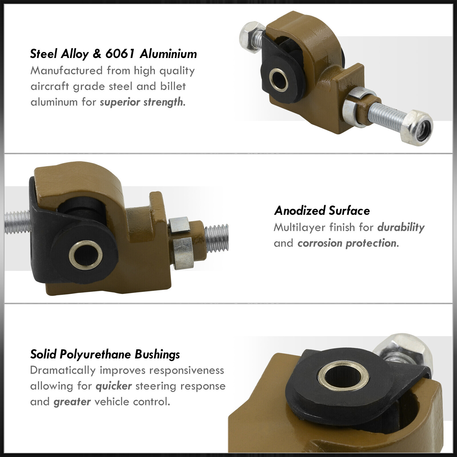 Brown 4PCS Adjustable Front Camber Kit JDM For 1988-1995 Honda Civic ...