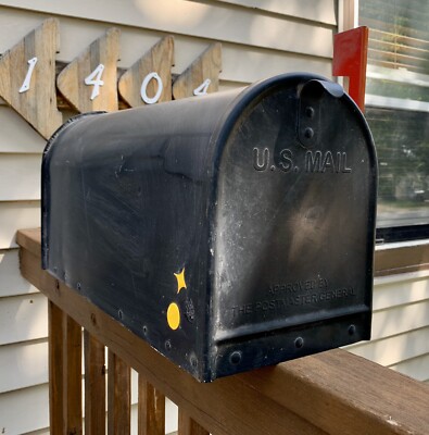 Large US Rural Farm Mailbox Black Steel 22” x 11” No Dents Made in USA ...