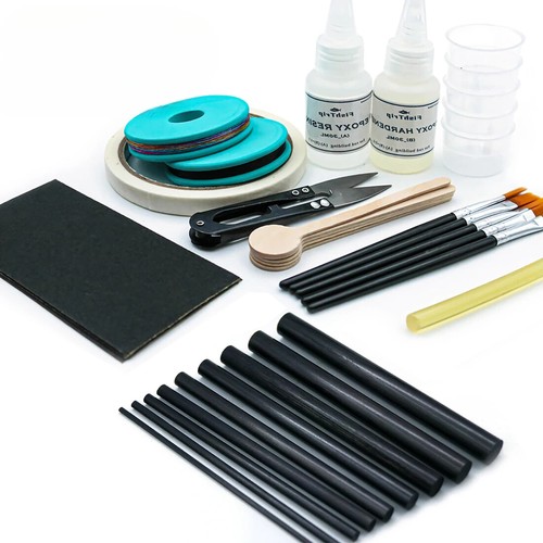 Fishing Rod Repair Kit Complete with Epoxy Carbon Fiber Sticks Pole ...