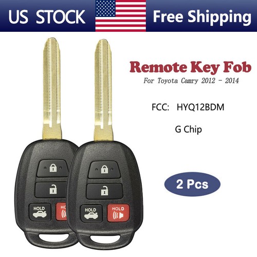 2 For 2012 - 2014 Toyota Camry Remote Head Car Key Fob FCC: HYQ12BDM ...