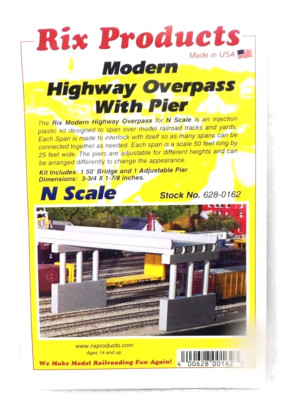 N Scale Rix Products 628-162 50' Deck w/Pier Modern Highway Overpass ...