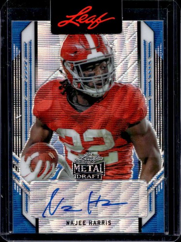 2021 Leaf Metal Draft Najee Harris Auto Wave Blue RC #/30 #BA-NH1 | eBay