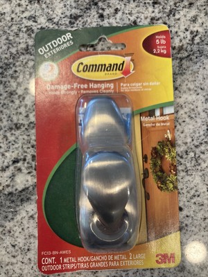 Command Outdoor Large Outdoor Metal Hook Foam Strips 5lb Hold | eBay
