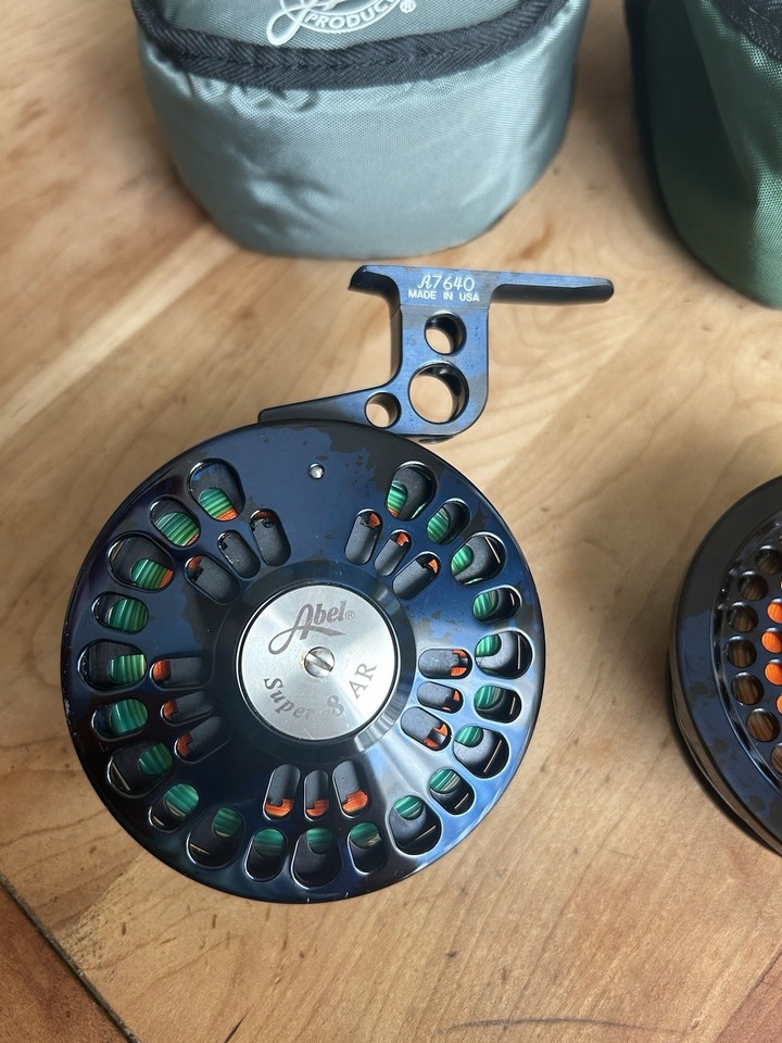 Abel Super 8 AR Anti Reverse Fly Reel Spare Spool & Arm Blue&Black ...