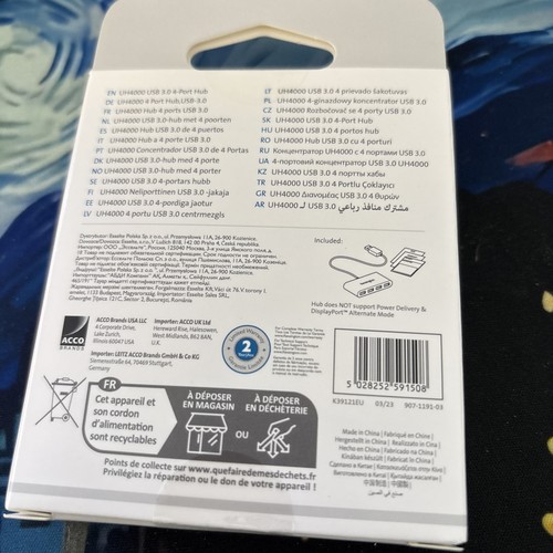 Kensington UH4000 4 Port USB 3.0 Hub - K39121EU, Brand New In Box 5028252591508 | eBay