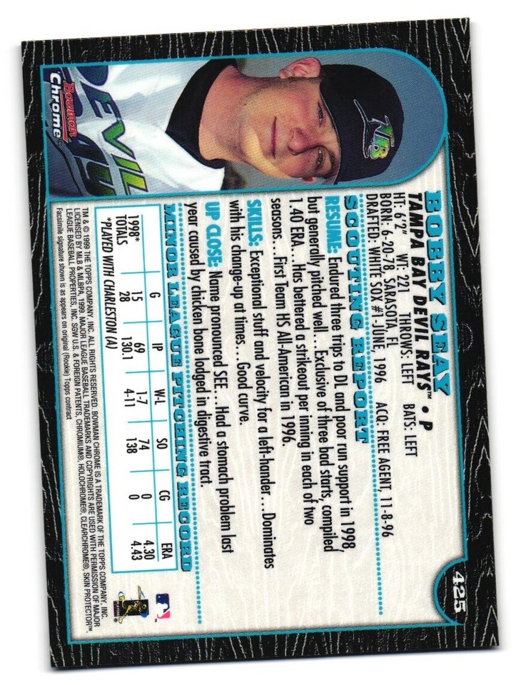 1999 Bowman Chrome #425 Bobby Seay | eBay