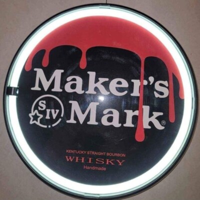 New Makers Mark 12" Round sign Illuminated led man cave sign. | eBay
