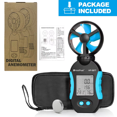 BTMETER Portable Digital Anemometer, BT-5877 Orange Wind Foliage, Speed ...