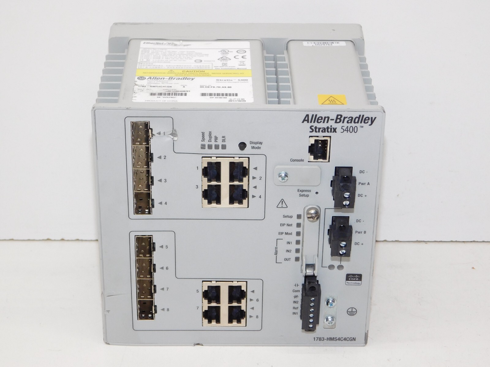 Allen Bradley Stratix 5400 1783-HMS4C4CGN Ser A Managed Ethernet Switch ...