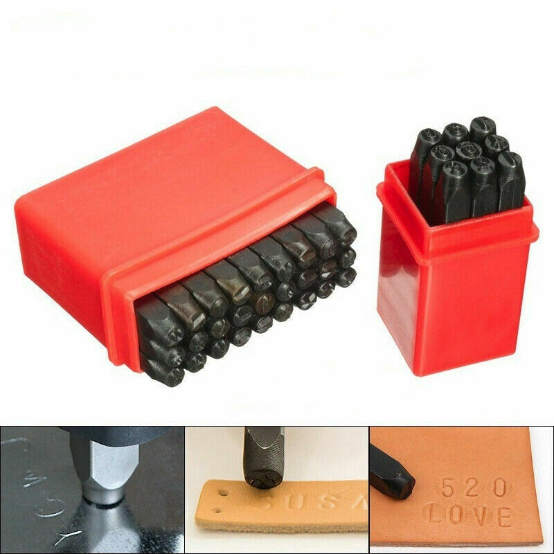 6MM 36 pcs Letter and Number Punches Set Stamp Punch Set Hardened Steel ...