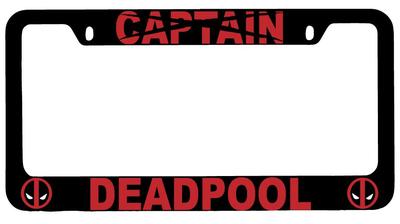 Black METAL Captain (Slash) Deadpool License Plate Frame Auto Accessory ...